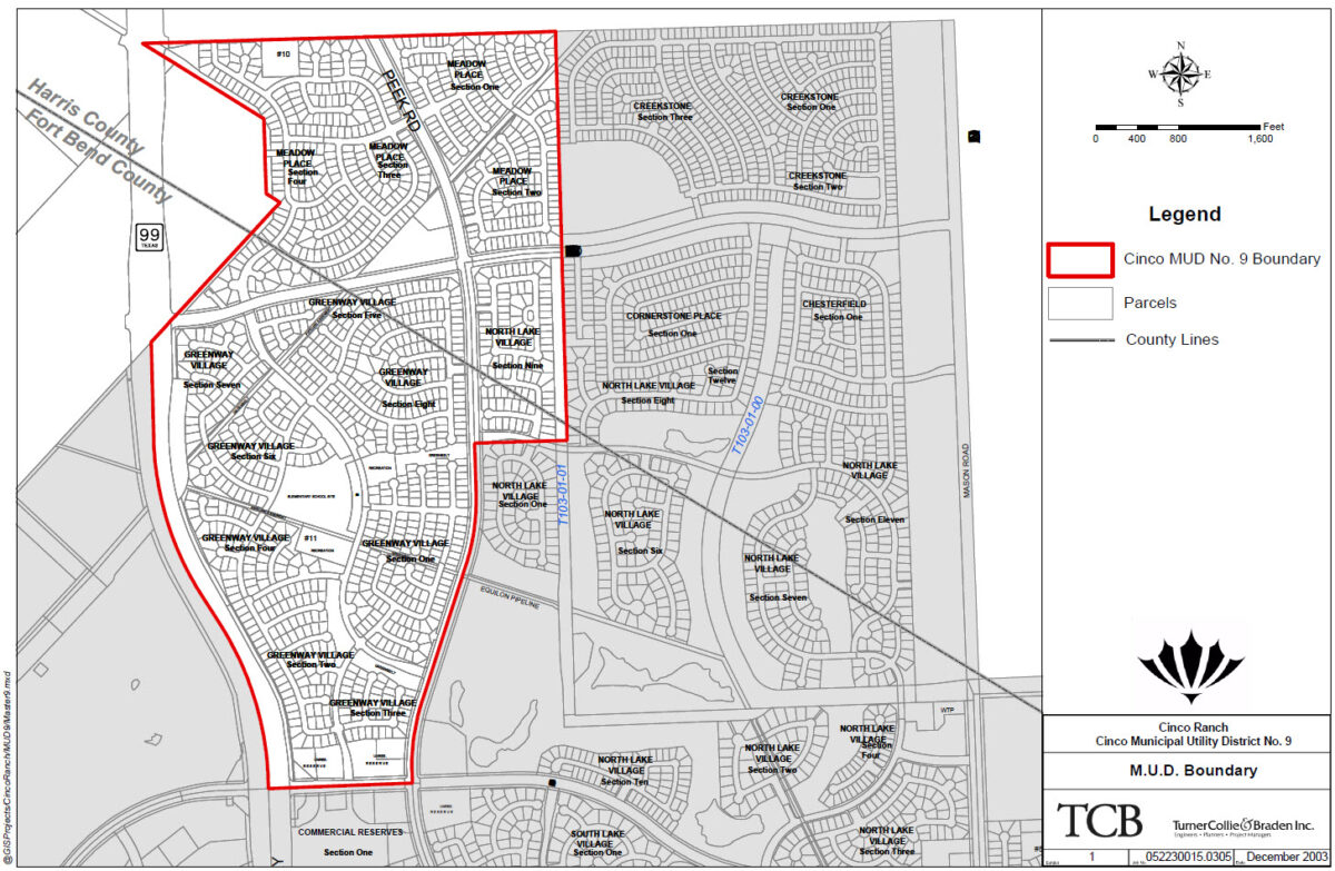 Cinco Municipal Utility District No. 9 – Cinco MUDs